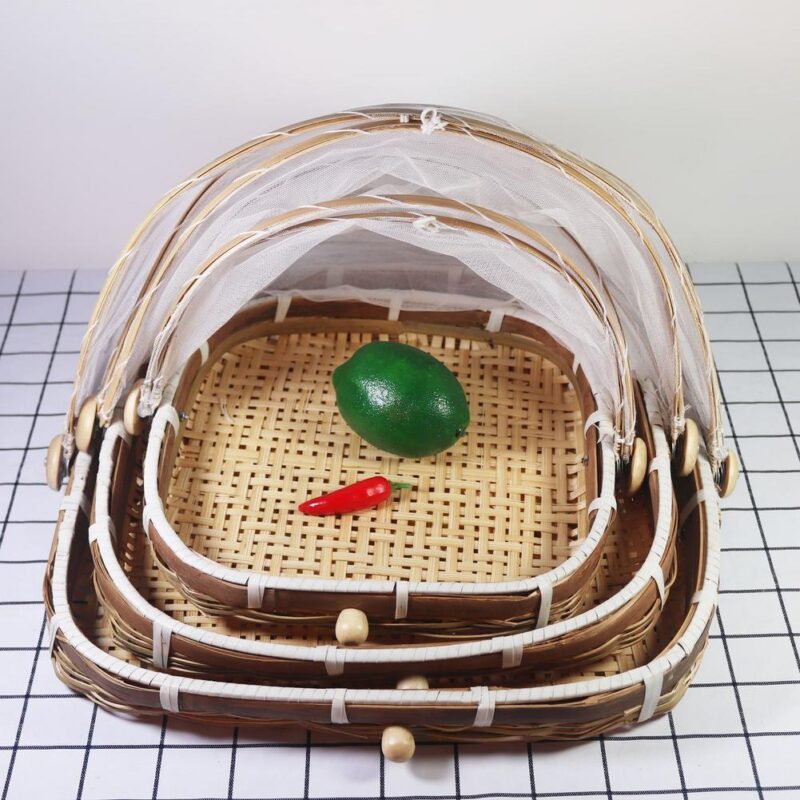 Willow & Bamboo Covered Basket - Covered Basket